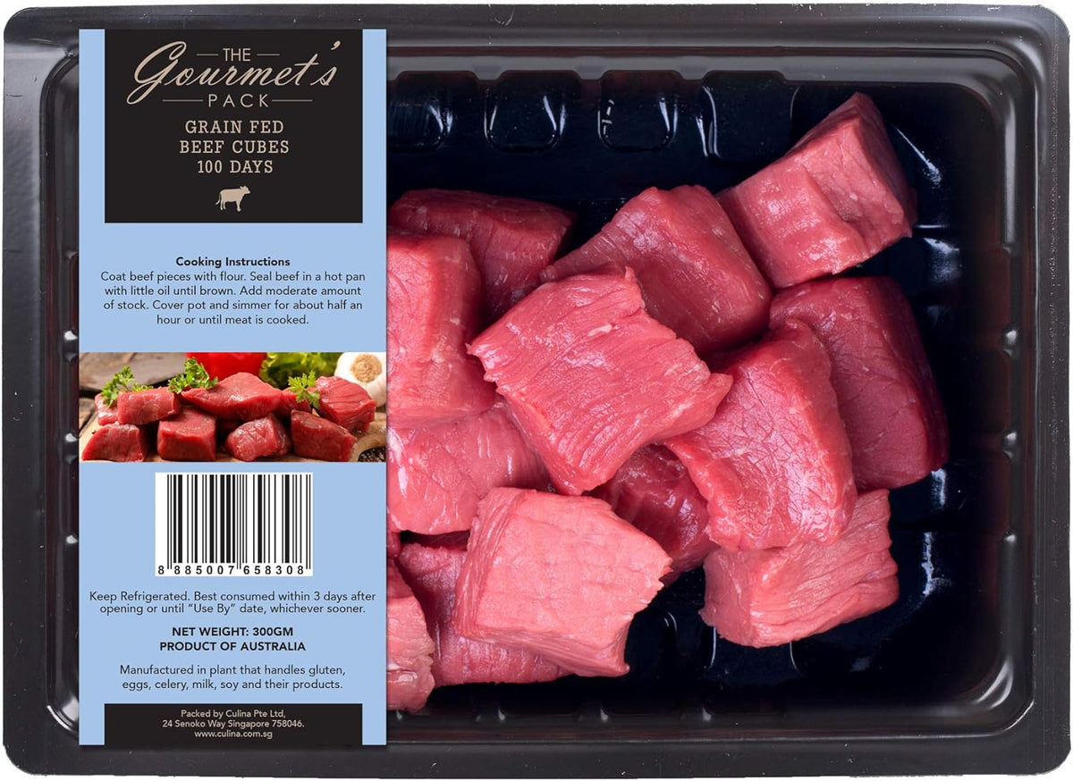 Grain Fed Beef Cubes (Chilled), 300gm