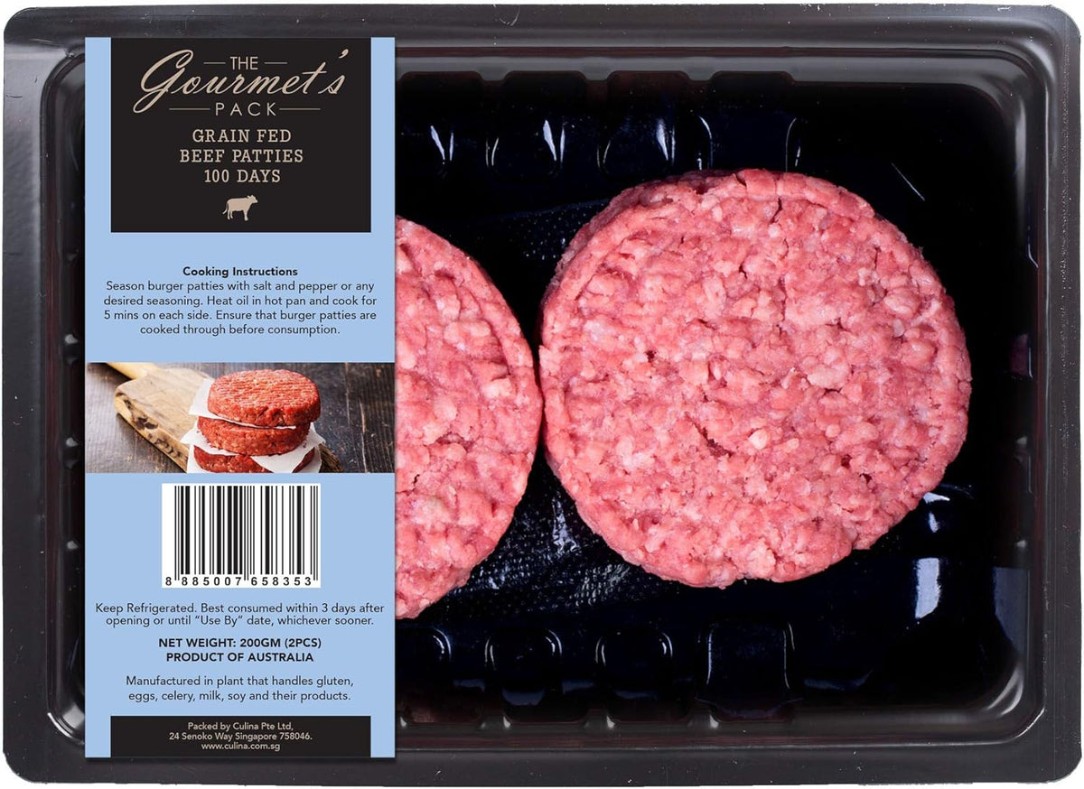 Grain Fed Beef Patties (Chilled), 2's x 100gm