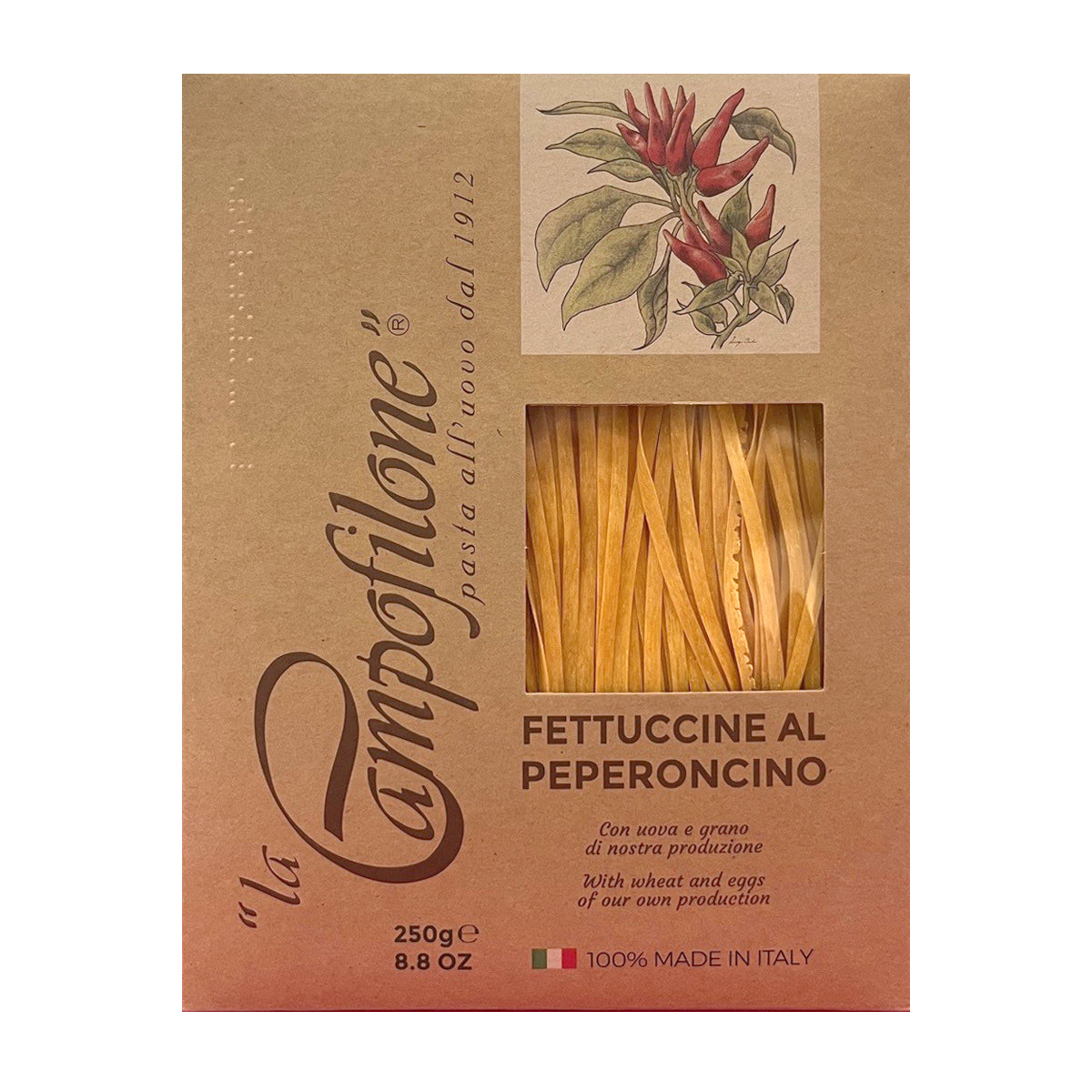 Chili Pepper Fettuccine (Egg Pasta), 250gm