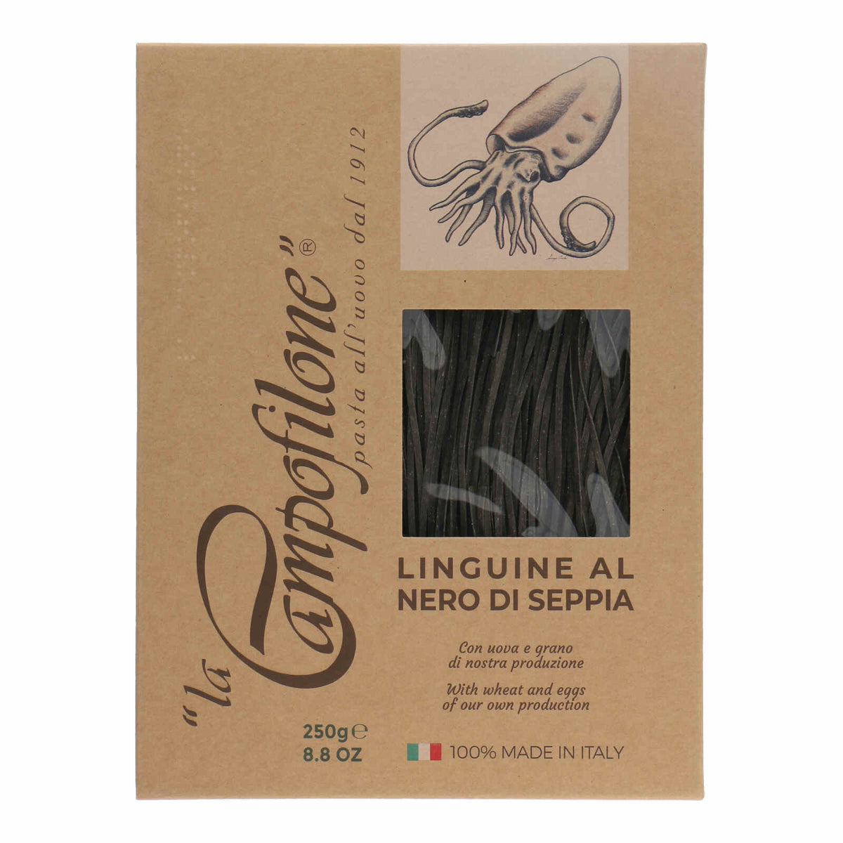 Linguine Al Nero Di Seppia (Squid Ink Egg Pasta), 250gm