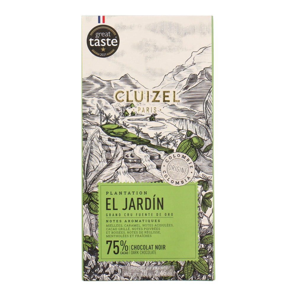 Tablet El Jardin Dark Chocolate 75%, 70gm