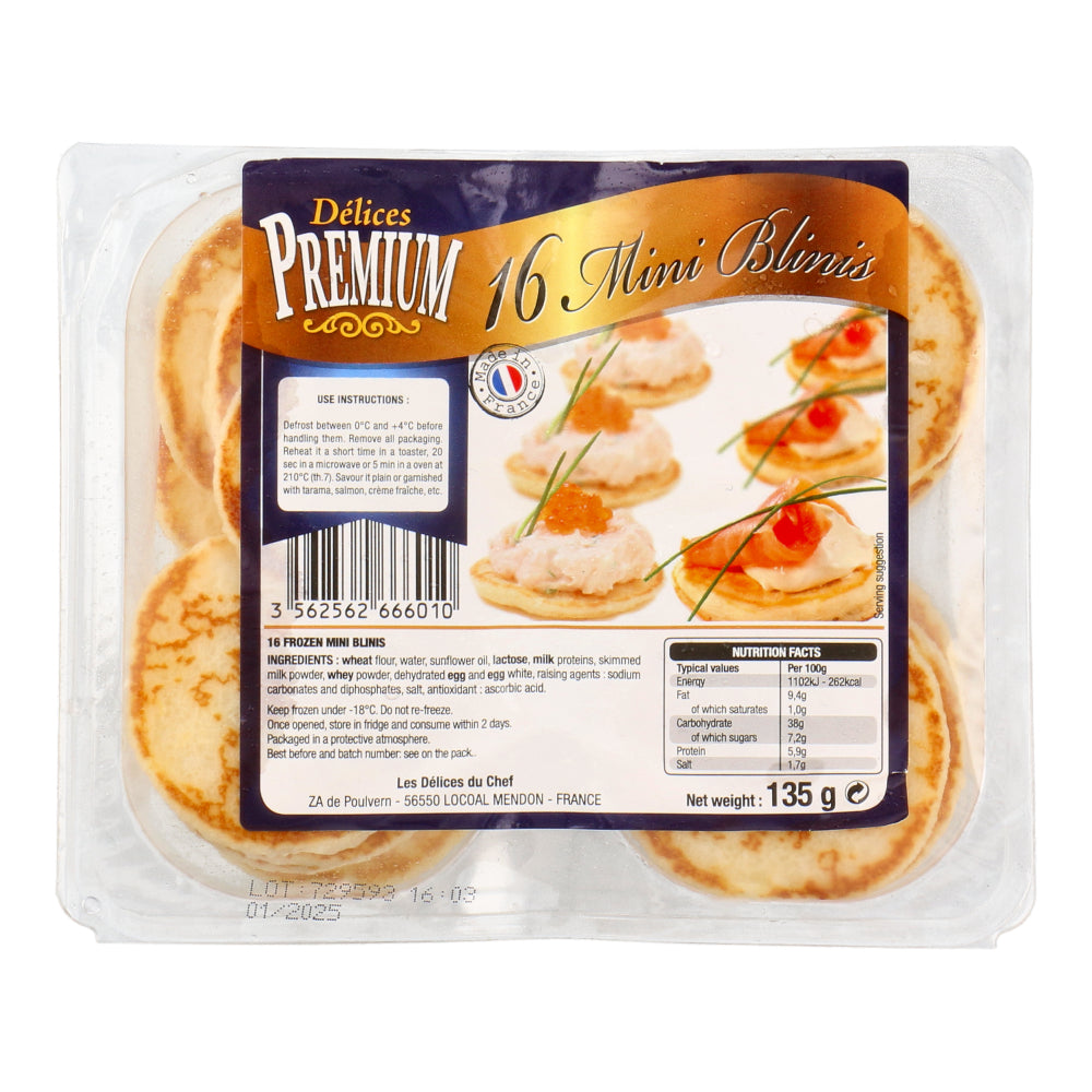 Mini Blinis 5.5cm 16pcs (Frozen), 135gm